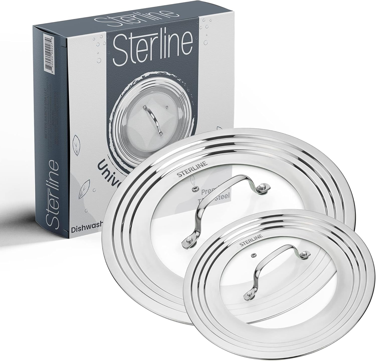 Universal Lids Set with Tempered Glass Top - Fits 5-12 Inch Pots, Pan ...