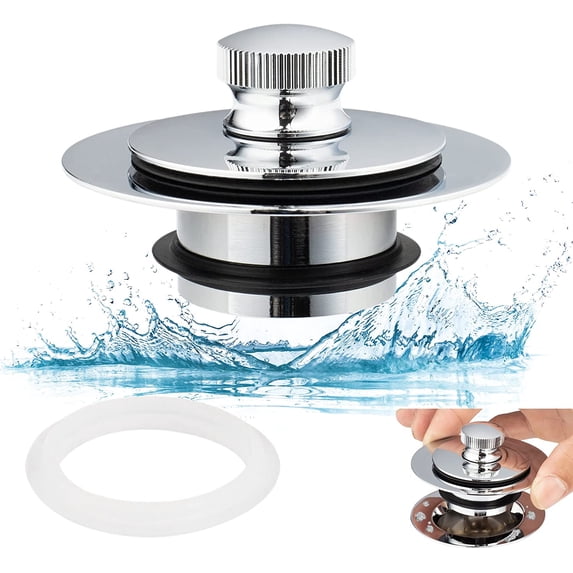 Universal Lift and Turn Bath Drain Stopper and Cover, Bathtub Drain ...