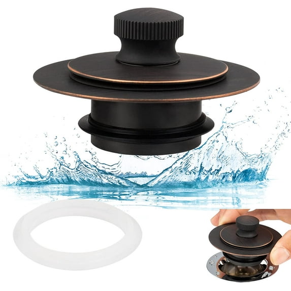 Universal Lift and Turn Bath Drain Stopper and Cover, Bathtub Drain ...