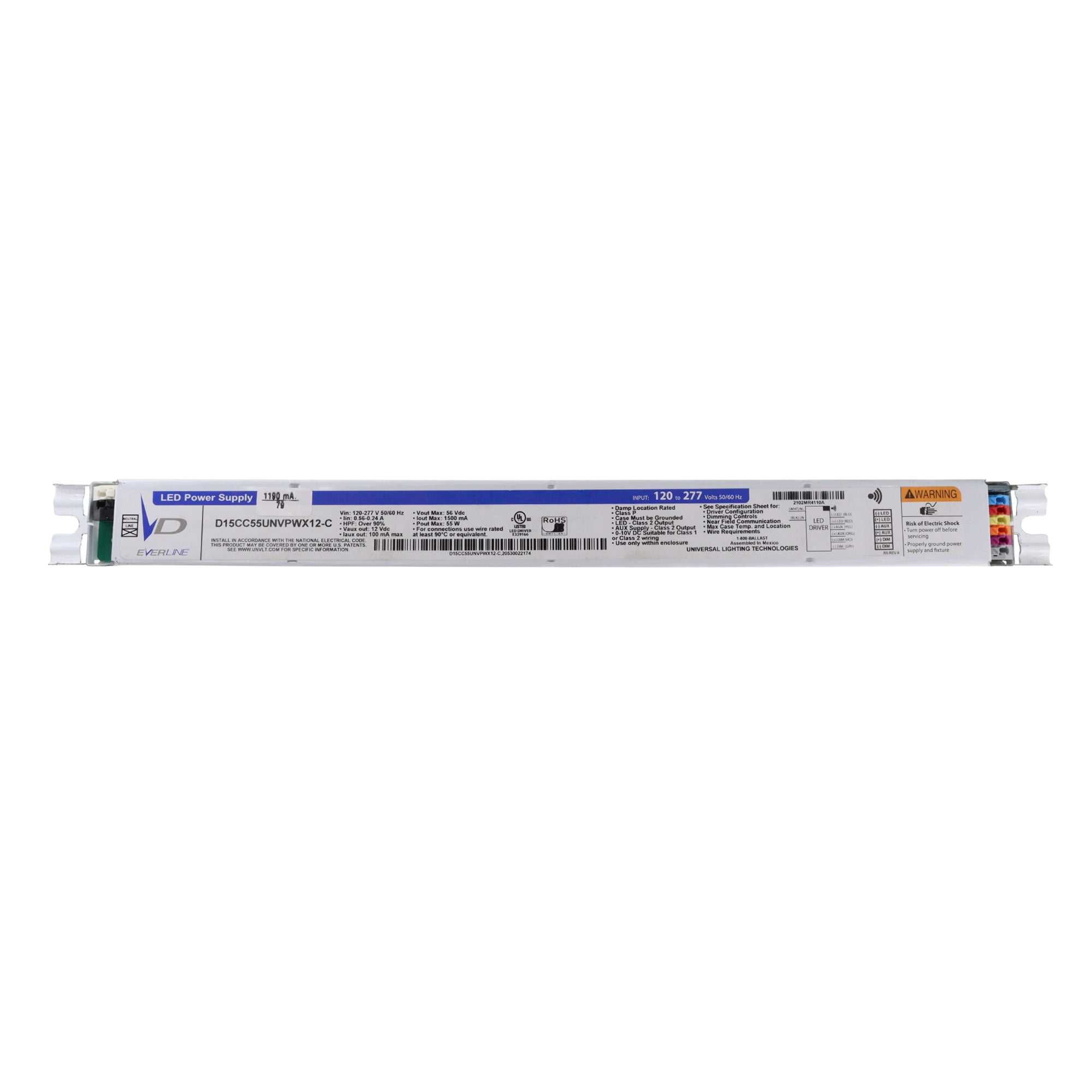 Universal Lighting Technologies D15CC55UNVPWX12-C Dimmable LED Driver ...