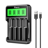 POWXS Universal Battery Charger for 3.7V Li-Ion 26650 18490 17670 17500 ...