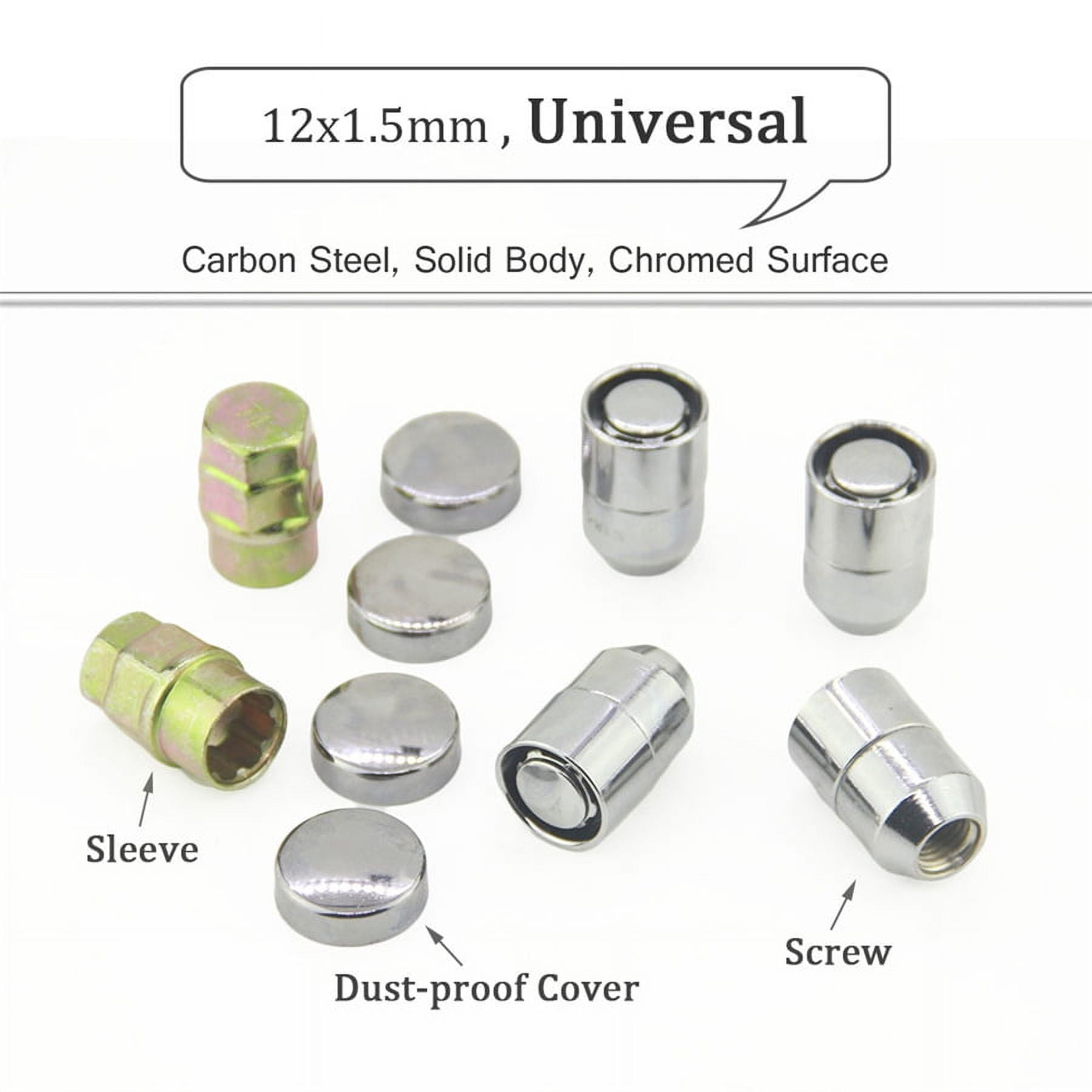 Universal M12x1.5 Wheel Lock Lug Nuts 4 x Anti Theft Locking Nuts with ...