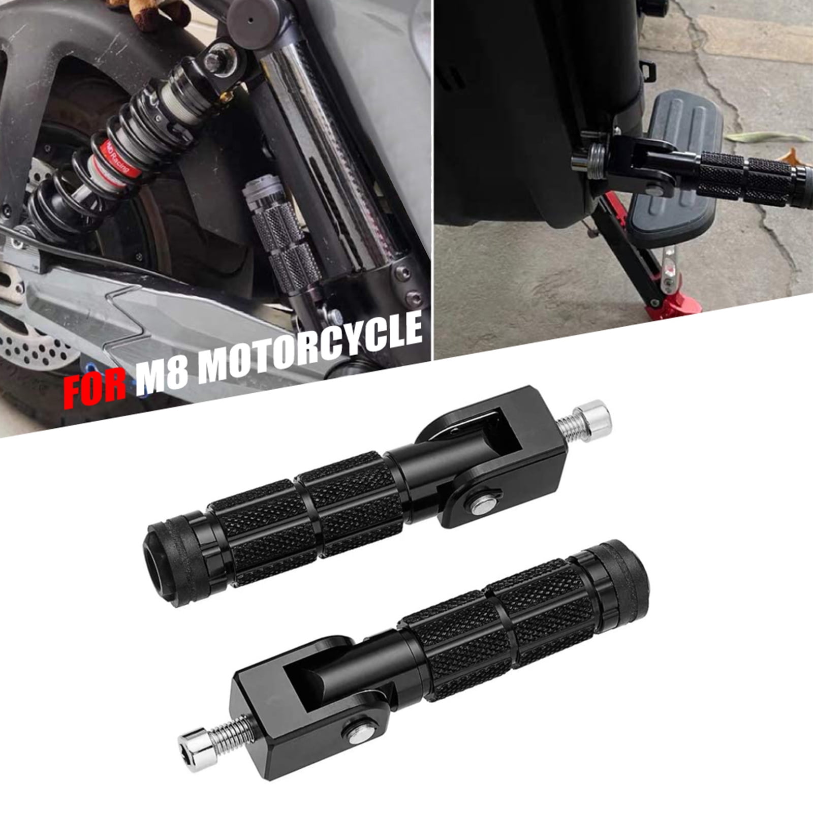 Universal M8 Rear Footrests Foot Peg 90 Degree Fixed Folding Passenger ...