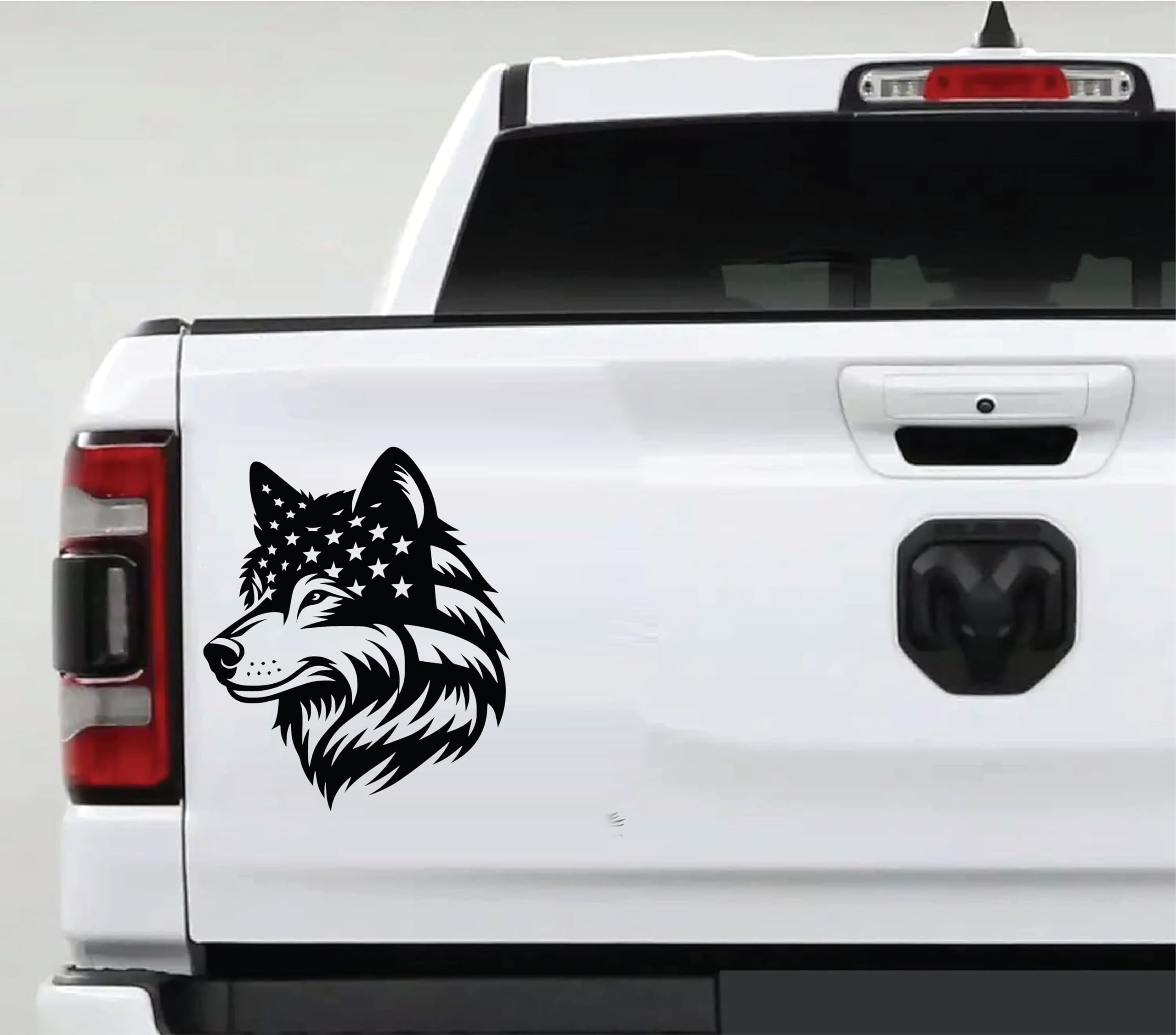 Universal Majestic American Flag Wolf Graphic Vinyl Decal Window ...