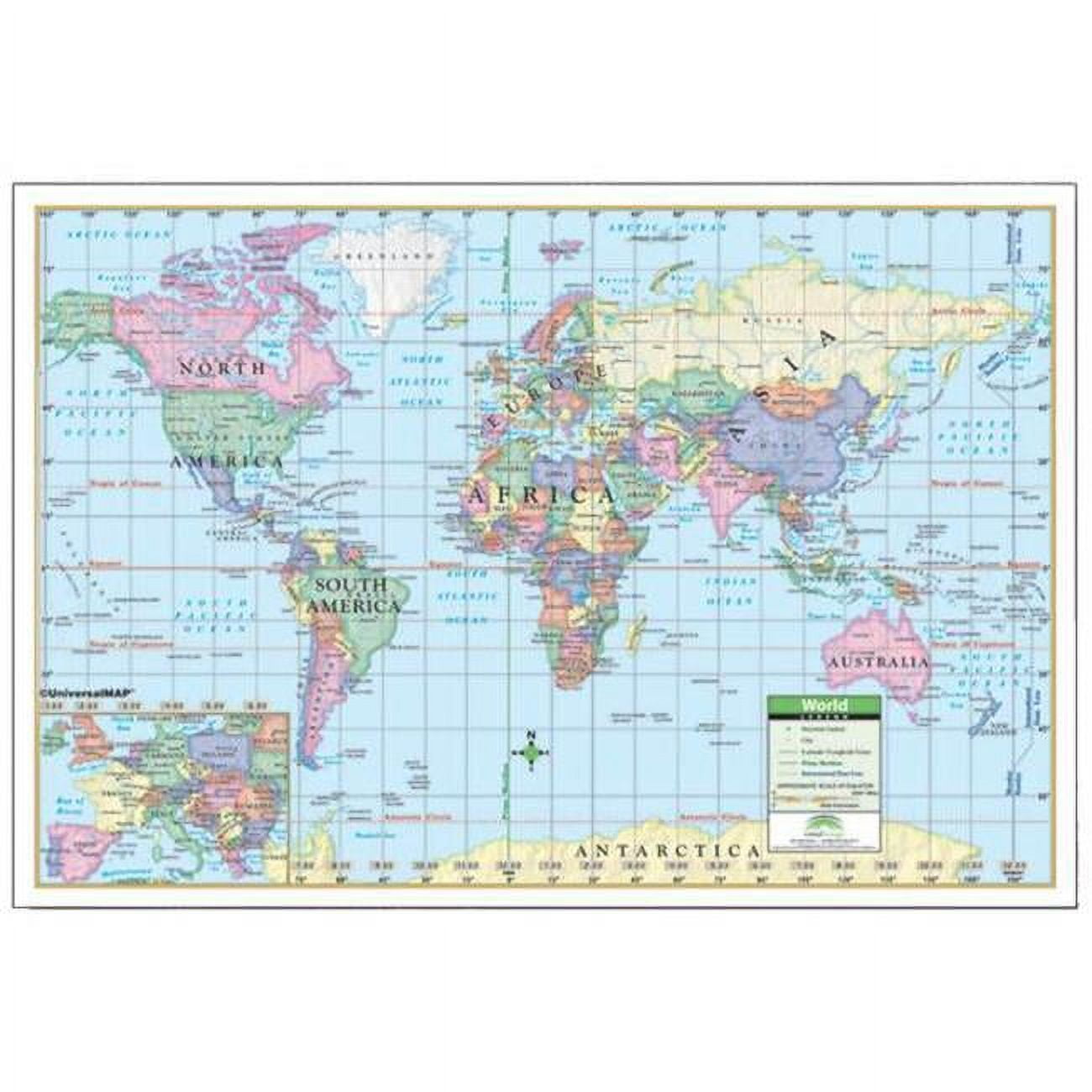 Universal Map 11766 40 x 28 Inch World Paper - Rolled Map - Walmart.com