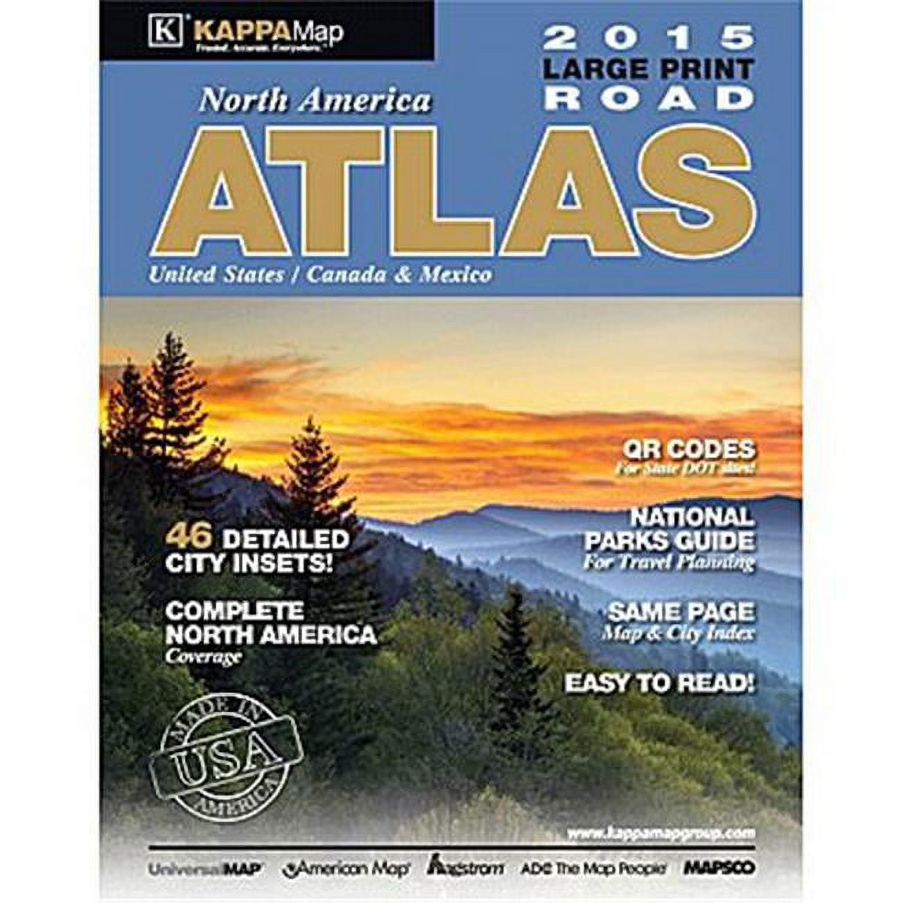 Universal Map 15035 North America Large Print Road Atlas - Walmart.com