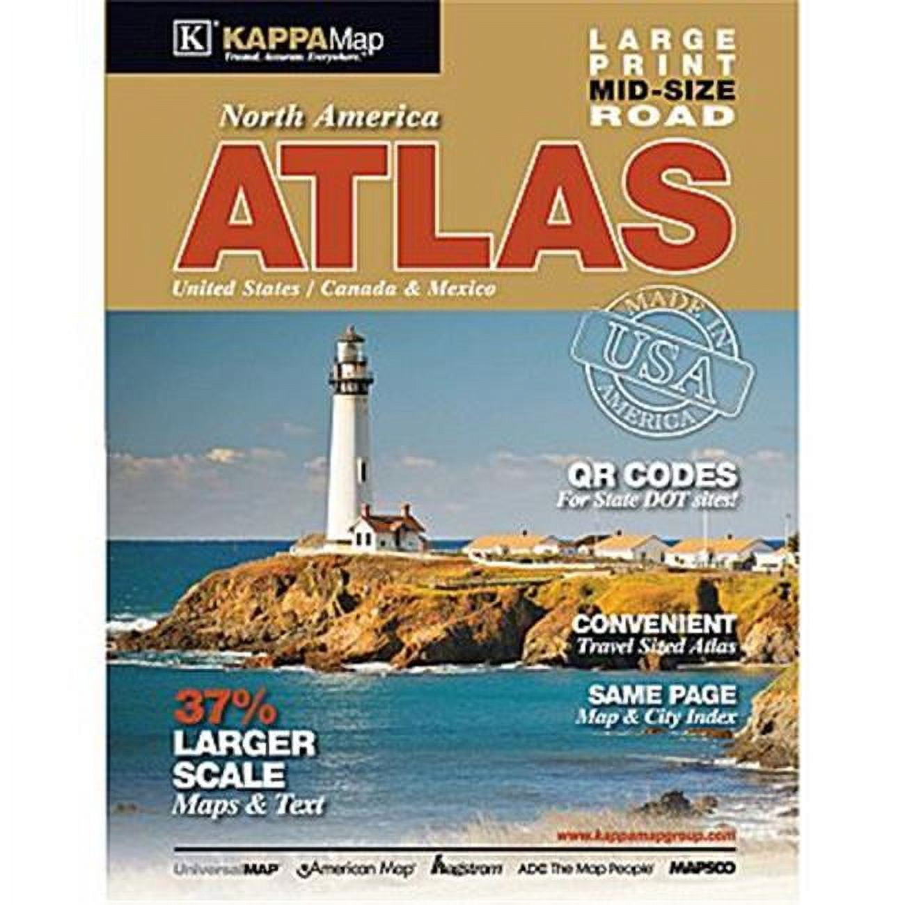 Universal Map 16532 North America Mid-Size Large Print Road Atlas ...