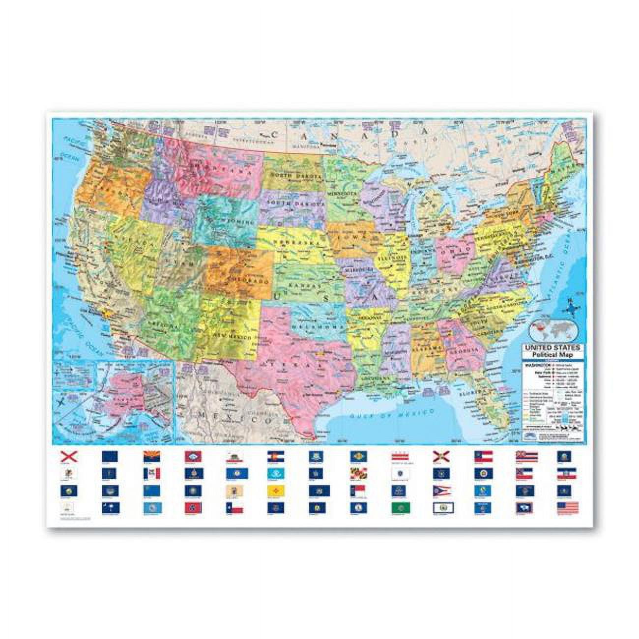 Universal Map 29180 US Advanced Political Rolled Map - Paper 480 x 36 ...