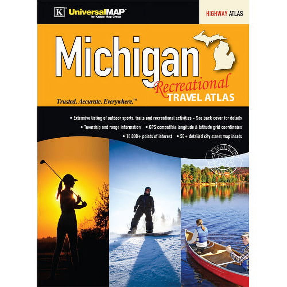Universal Map 29995 Road, Michigan Recreational Atlas, Spiral-bound ...