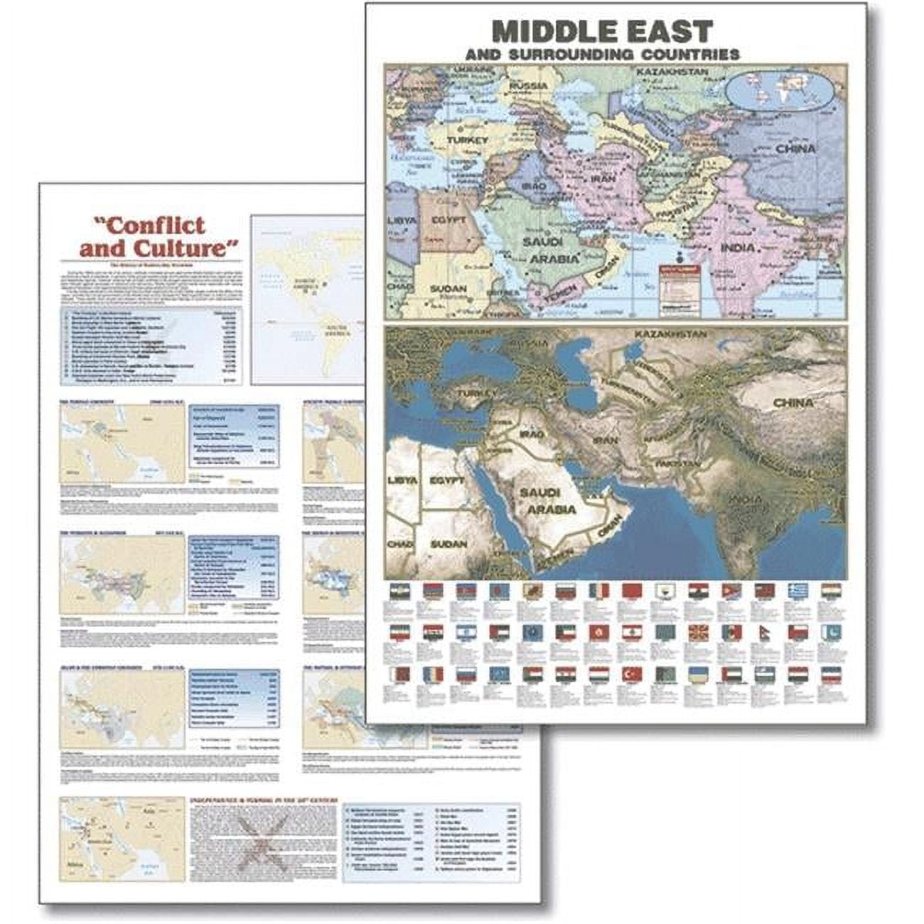 Universal Map 762525126 Middle East Rolled Map Laminated - Walmart.com
