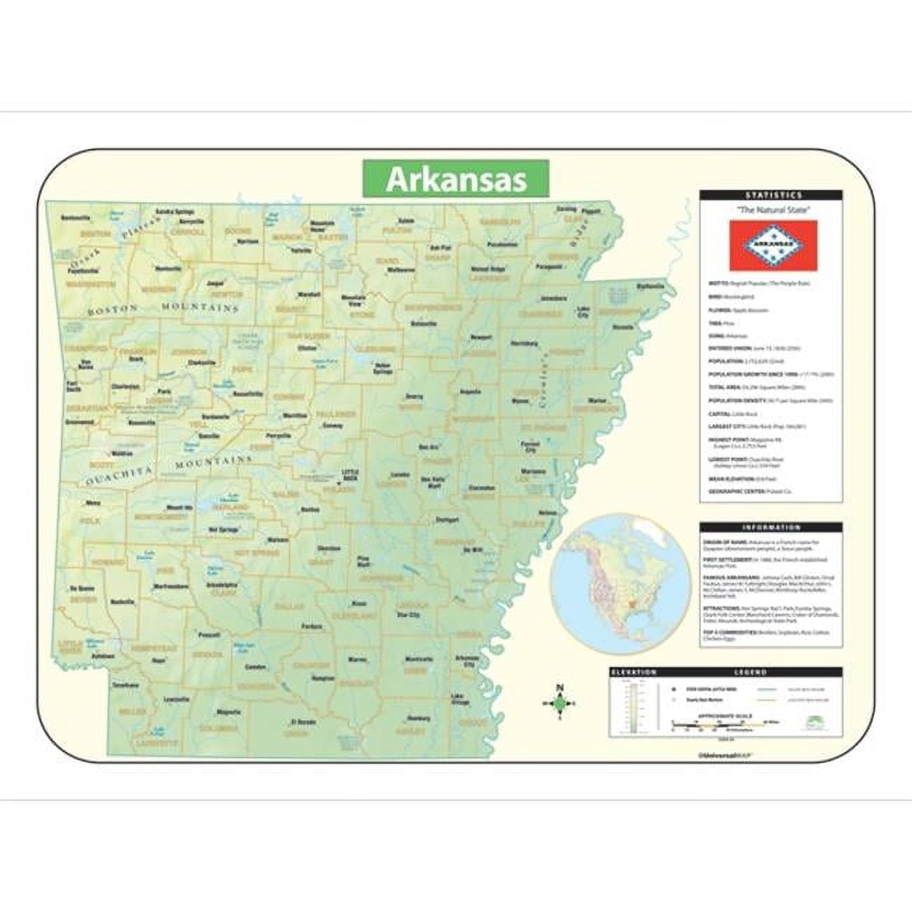 Universal Map 762536306 Florida Shaded Relief Map - Walmart.com