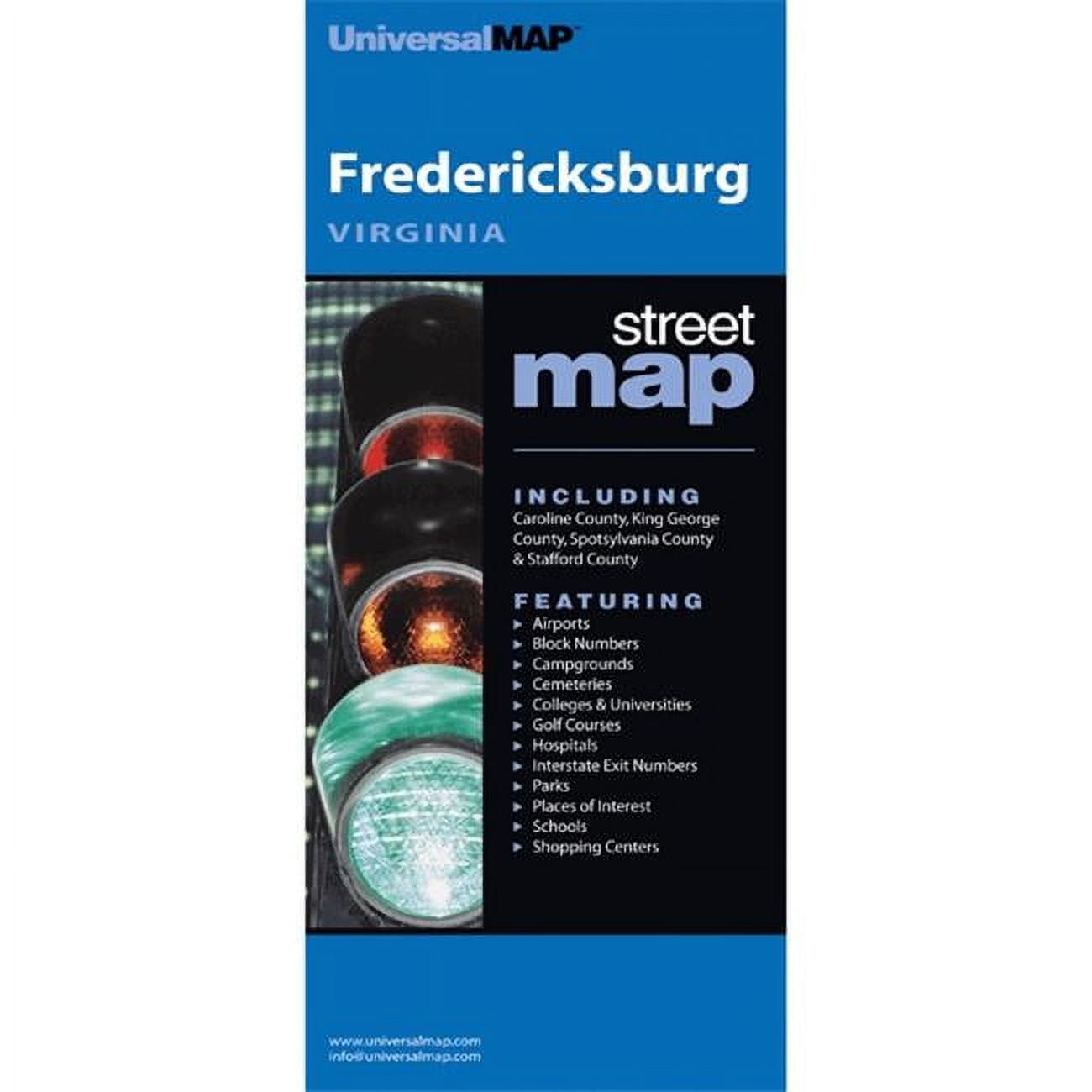Universal Map 762562447 Fredericksburg VA Fold - Walmart.com