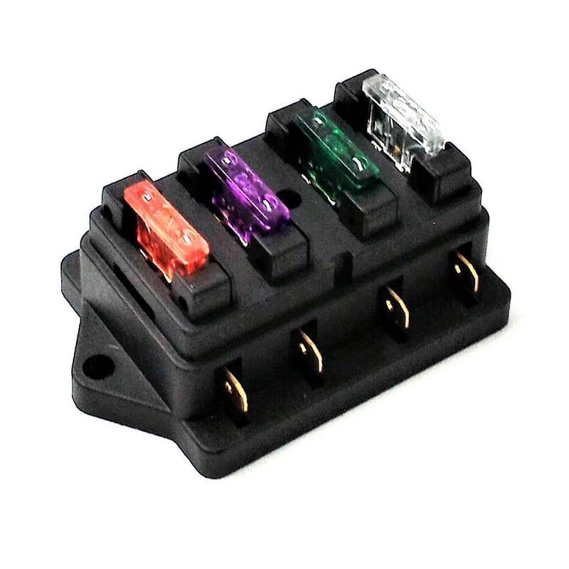 Universal Marine Kit Car Boat 12V 24V 4 Way Blade Fuse Holder Box ...