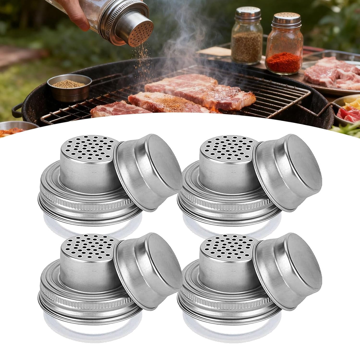 Universal Mason Jar Shaker Lids, Stainless Steel Mason Jar Shaker Lids ...