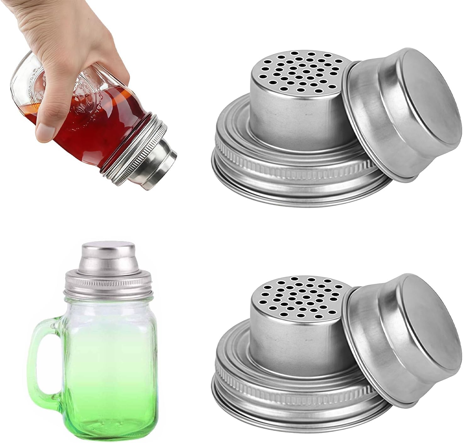 Universal Mason Jar Shaker Lids，Universal Stainless Steel Mason Jar ...