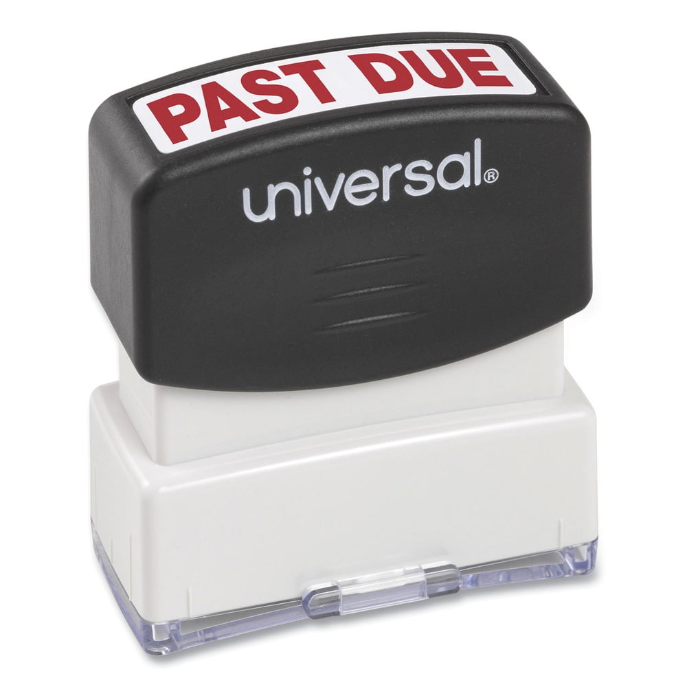 Universal Message Stamp, PAST DUE, Pre-Inked/Re-Inkable, Red (UNV10063 ...