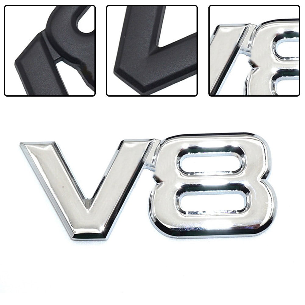 Universal Metal Modification Label 3D Stereo Car Sticker Metal V8 Large ...