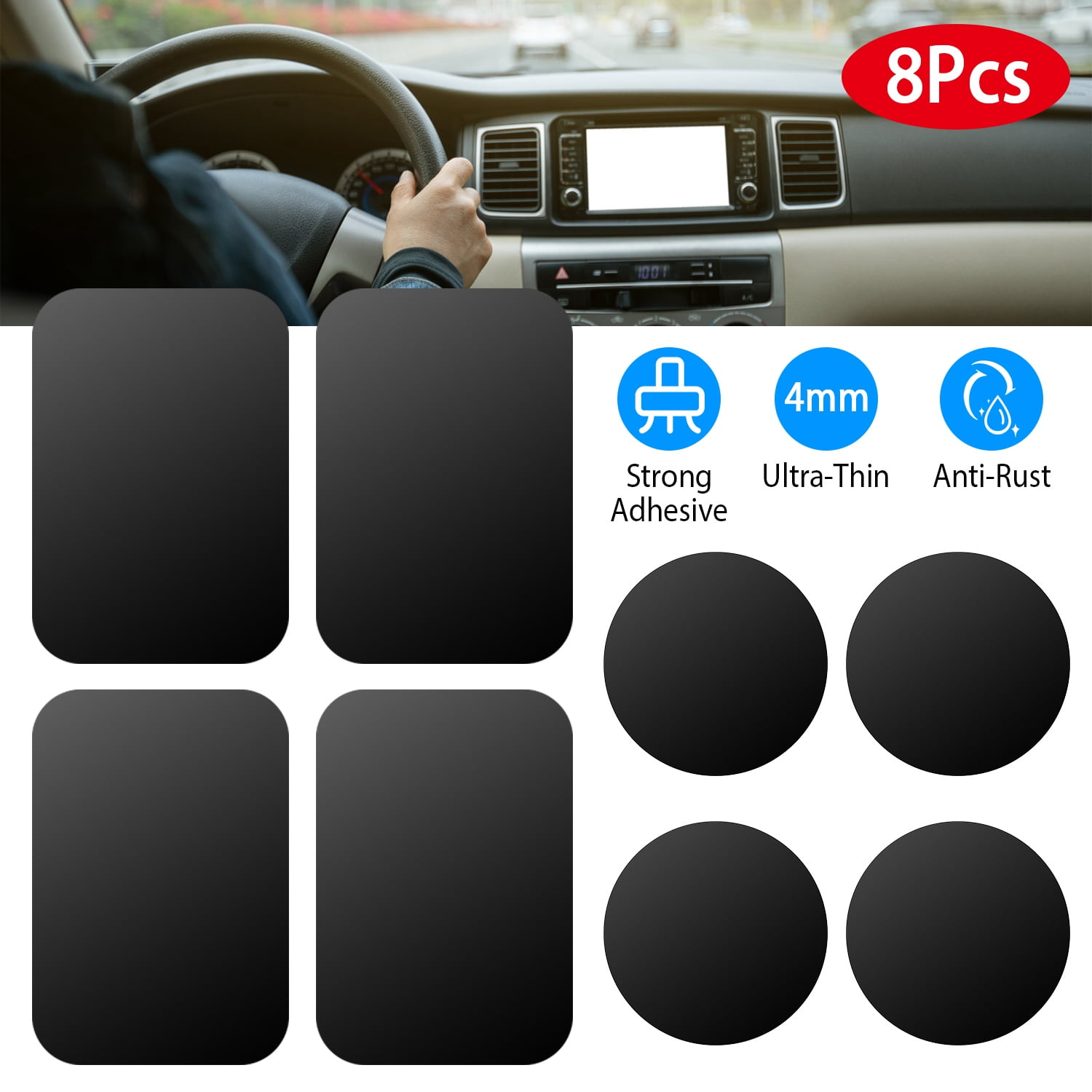 Universal Metal Plate & Windshield Car Mount and Phone Holder with ...