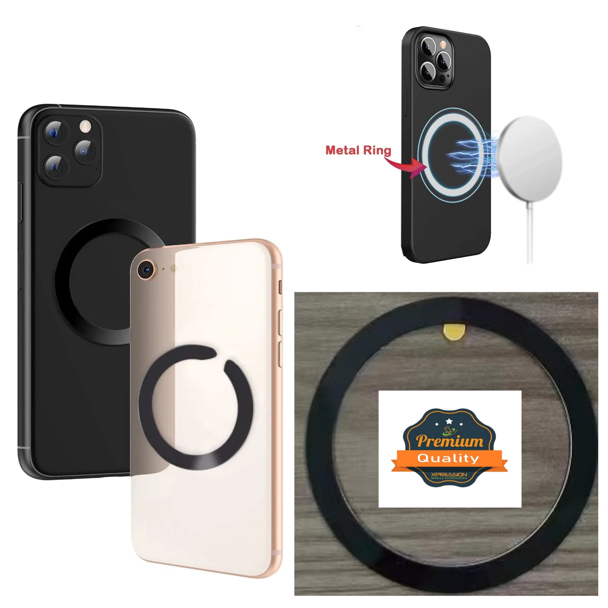 Universal Metal Ring Magnetic Wireless Charger Compatible with Apple ...