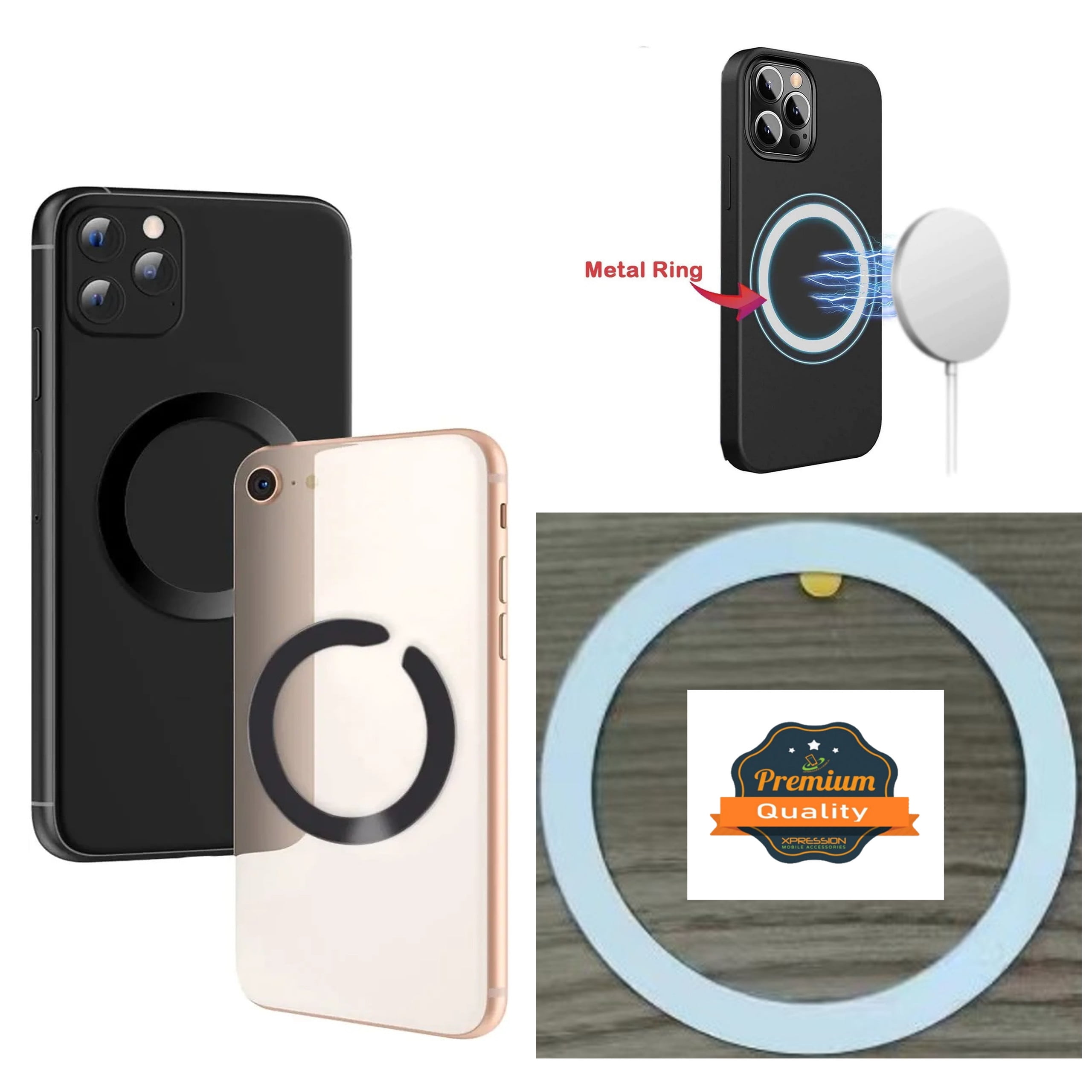 Universal Metal Ring Magnetic Wireless Charger Compatible with Apple ...