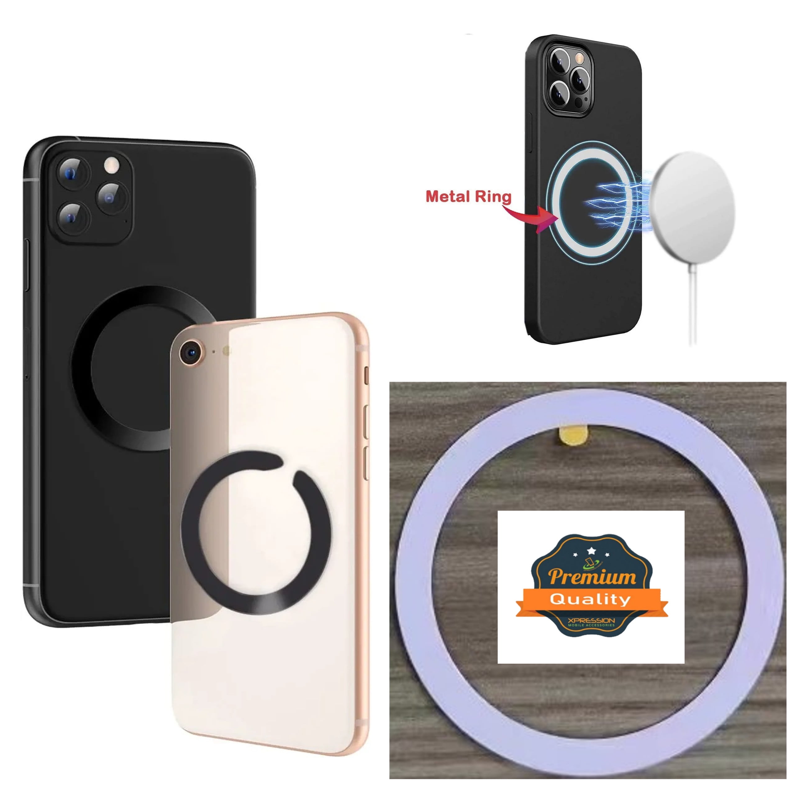 Universal Metal Ring Magnetic Wireless Charger Compatible with Apple ...