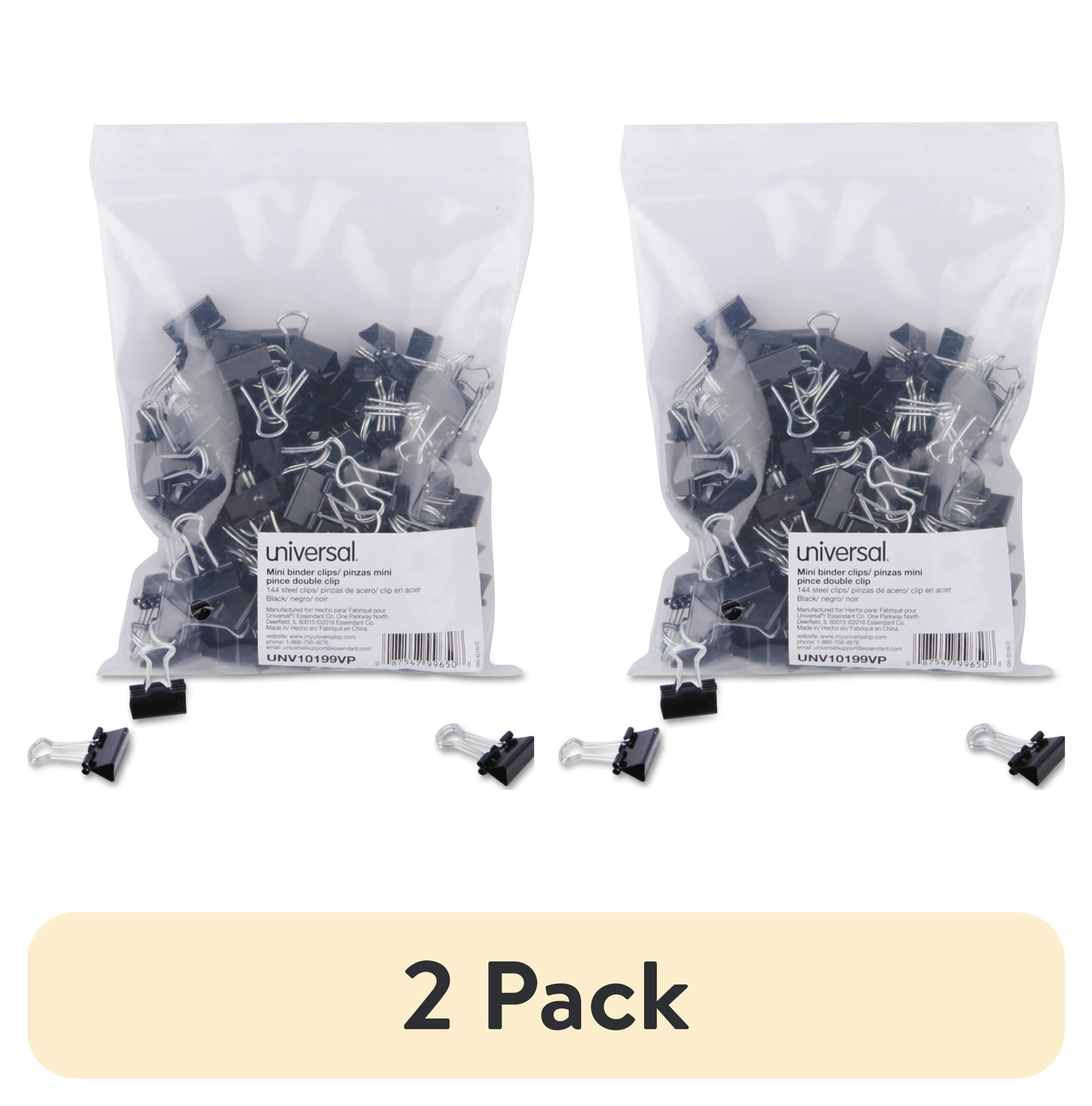 (2 pack) Universal Mini Binder Clips, Zip-Seal Bag, 1/4" Capacity, 5/8 ...