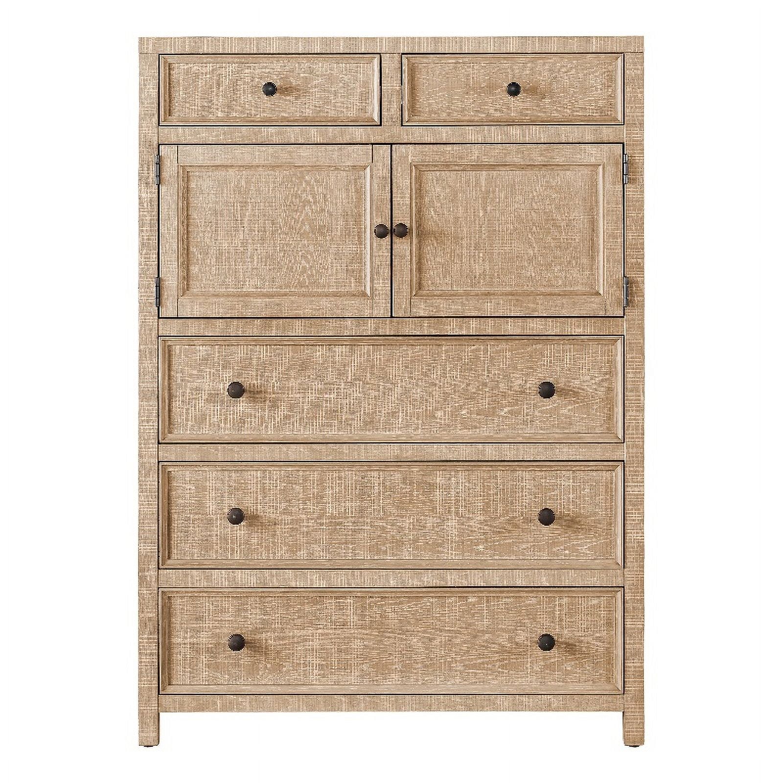 Universal Modern Farmhouse Drawer Chest in Tan Natural Oak - Walmart.com
