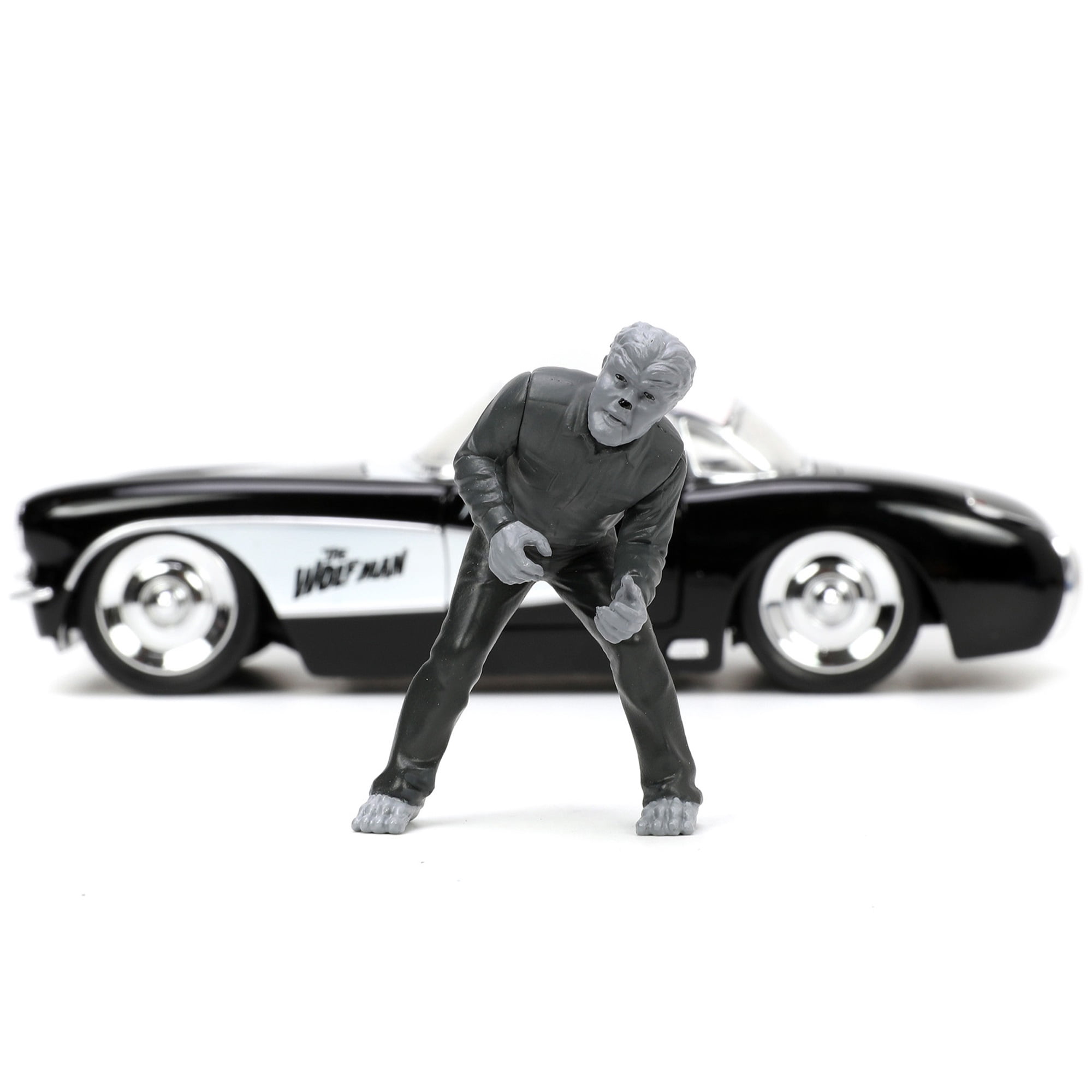Jada 1:24 - 1957 Chevy Corvette & Wolfman Figure, Universal Monsters ...