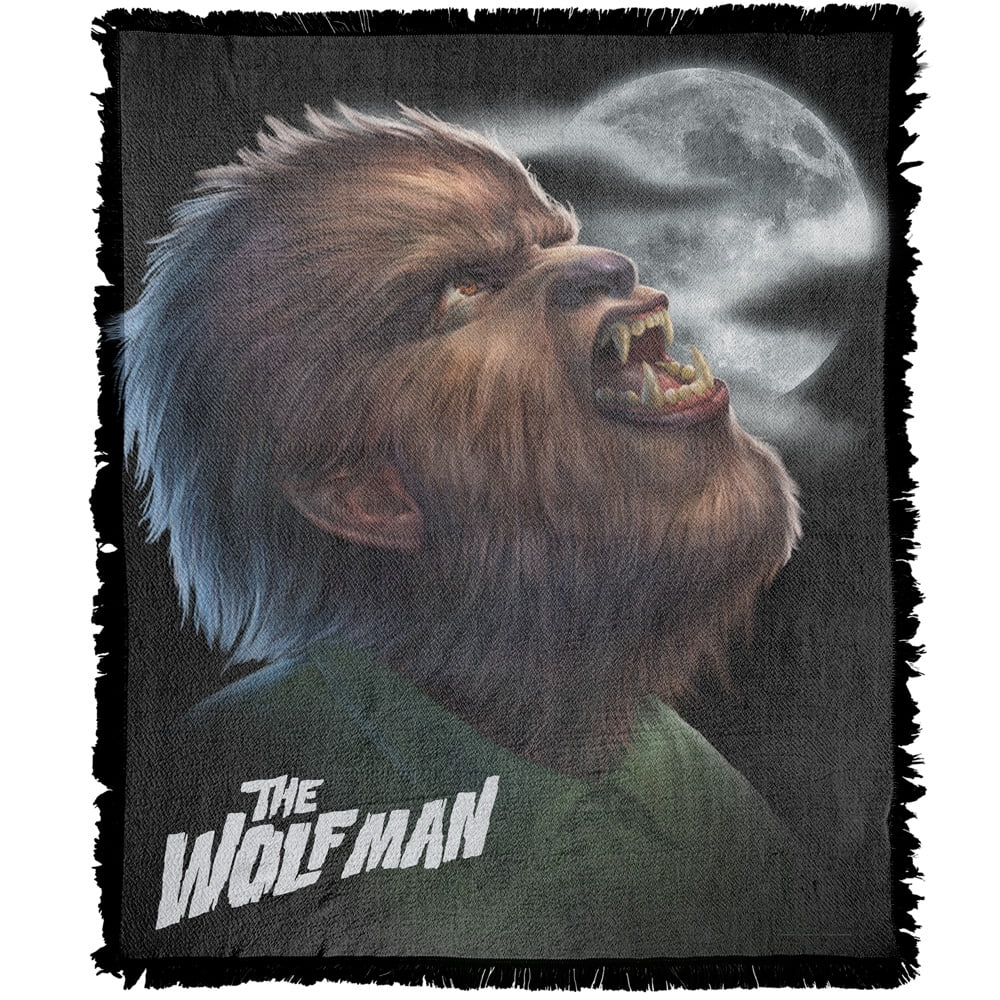 Universal Monsters Blanket, 50'x60' Werewolf Head Woven Tapestry Cotton ...