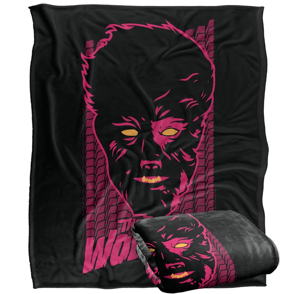 Universal Monsters Blanket, 50'x60' Wolfman Neon Silky Touch Super Soft ...