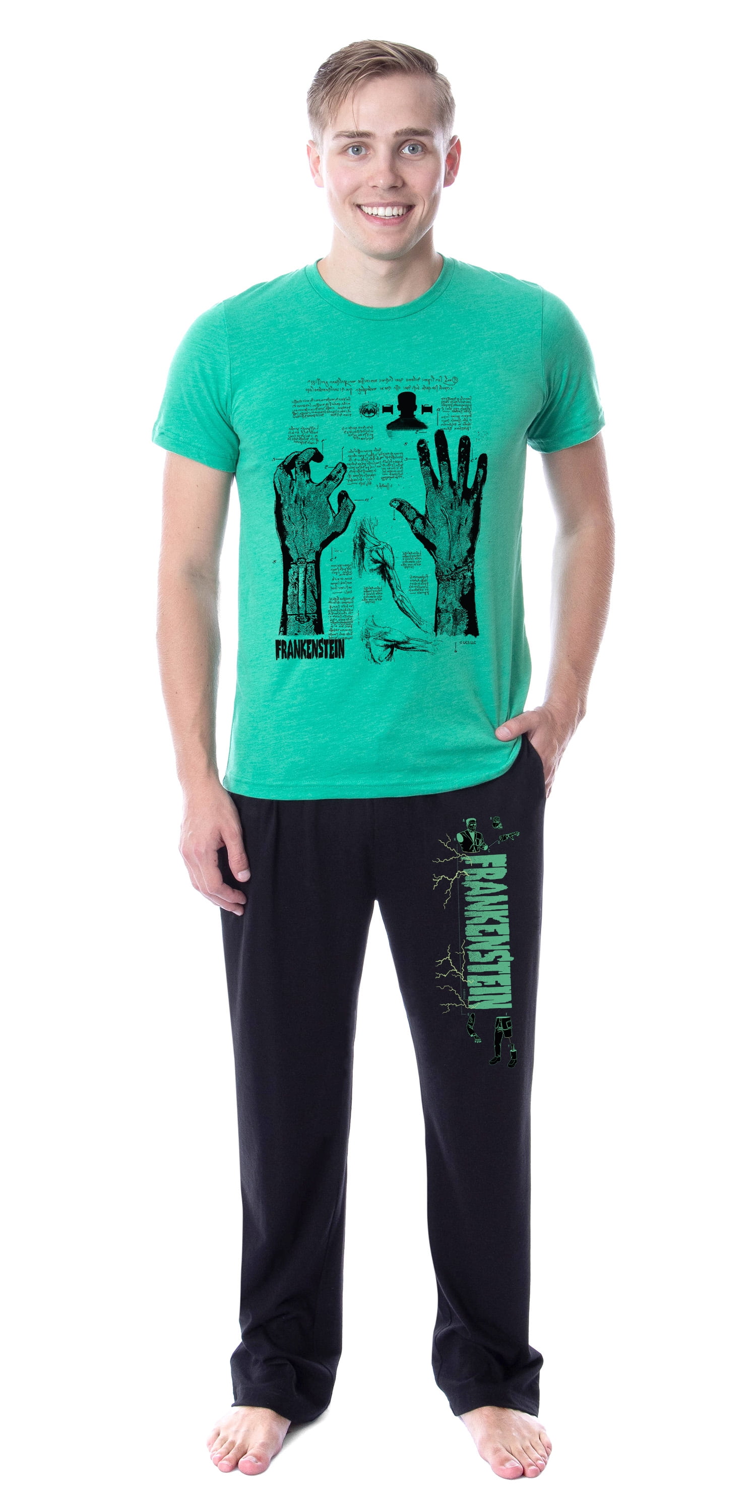 Universal Monsters Mens' Frankenstein Character Halloween Sleep Pajama ...