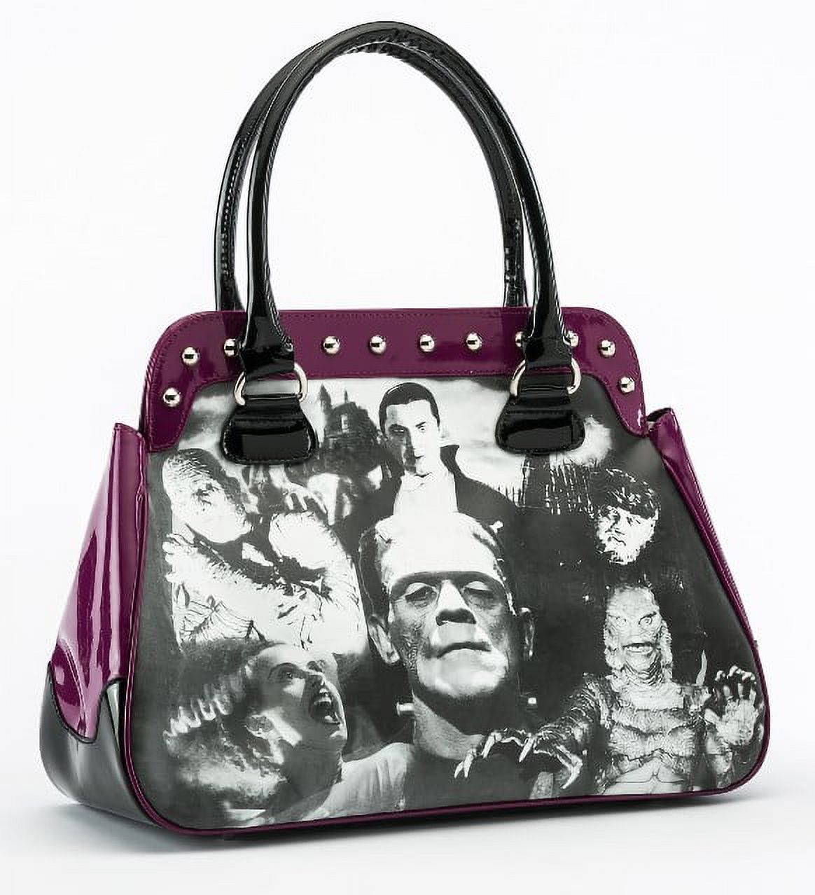 Universal Monsters Purple Black and White Monster Collage Handbag ...