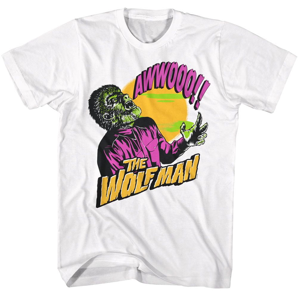 Universal Monsters Wolfman Howling White T-Shirt - Walmart.com