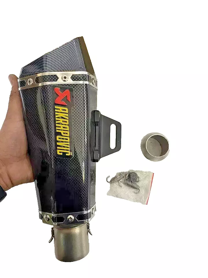 Universal Motorcycle AKRAPOVIC Muffler Exhaust Pipe Black Akrapovic ...
