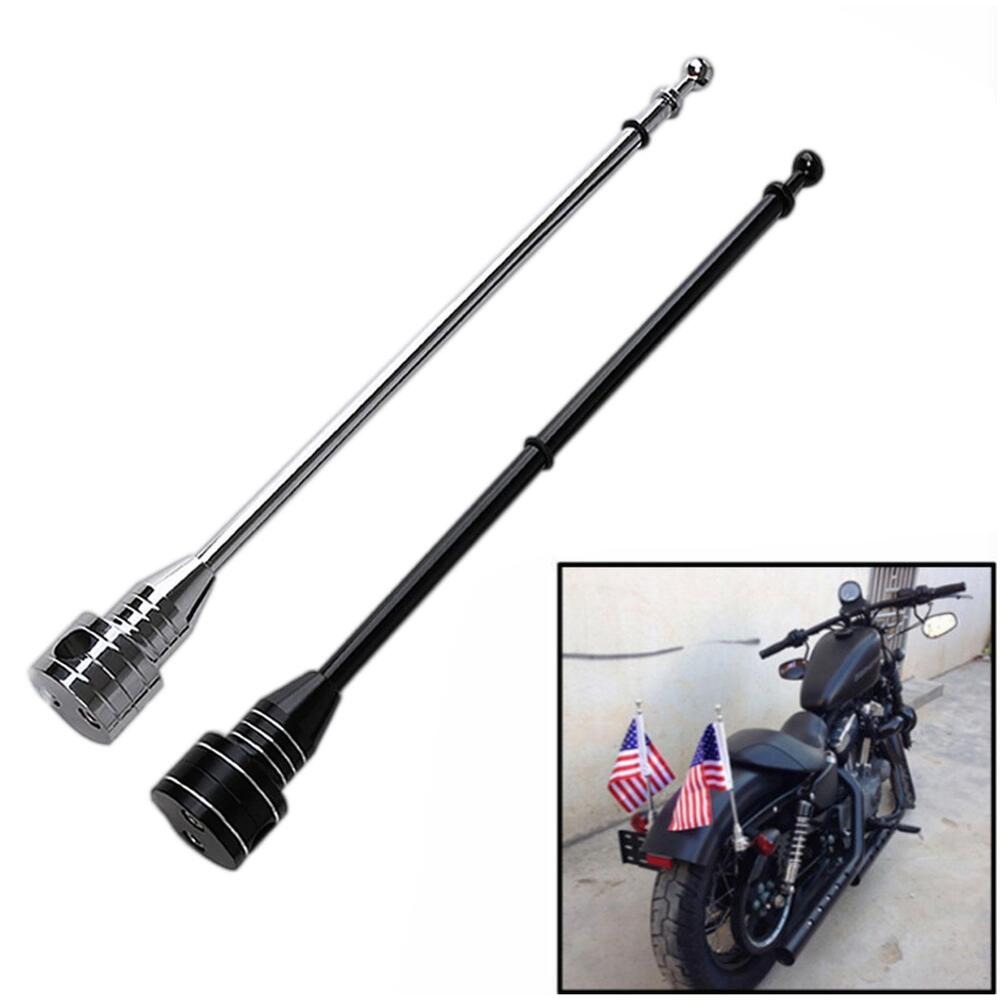 Universal Motorcycle Bike American USA Flag pole Luggage Rack Mount ...