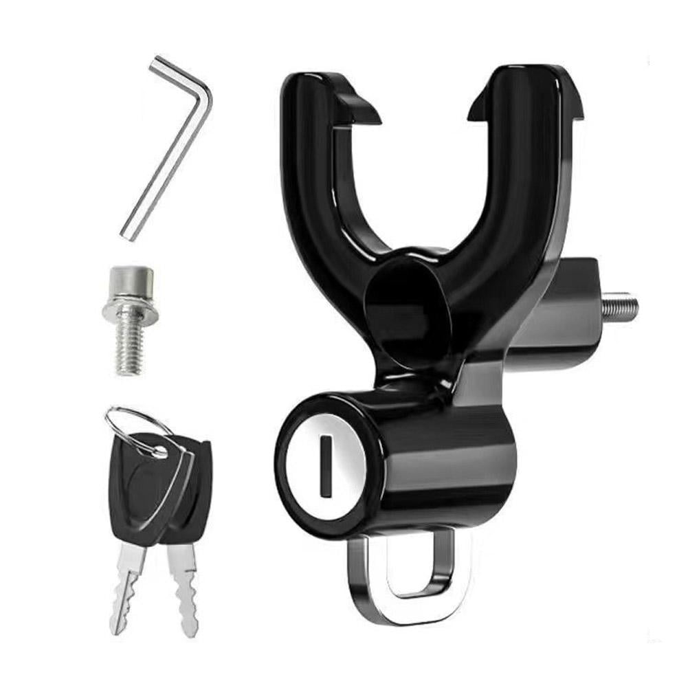 Universal Motorcycle Bike Helmet Lock For Handlebar Set HelmetHanger ...