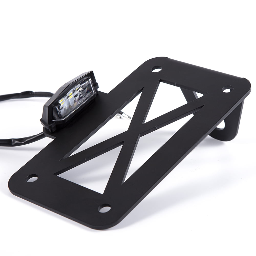Universal Motorcycle Black License Plate LED Light Frame Holder Rear ...