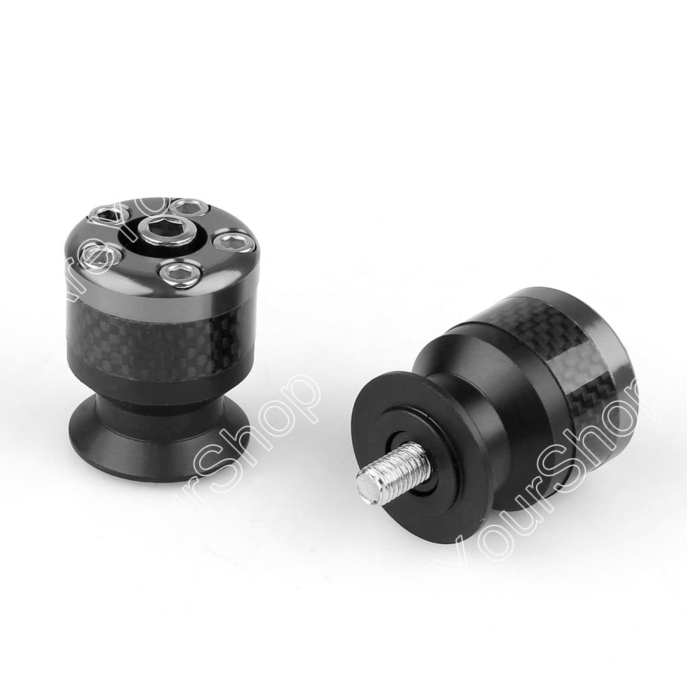 Universal Motorcycle CNC Carbon Fiber 10mm Swingarm Sliders Spools Gray ...
