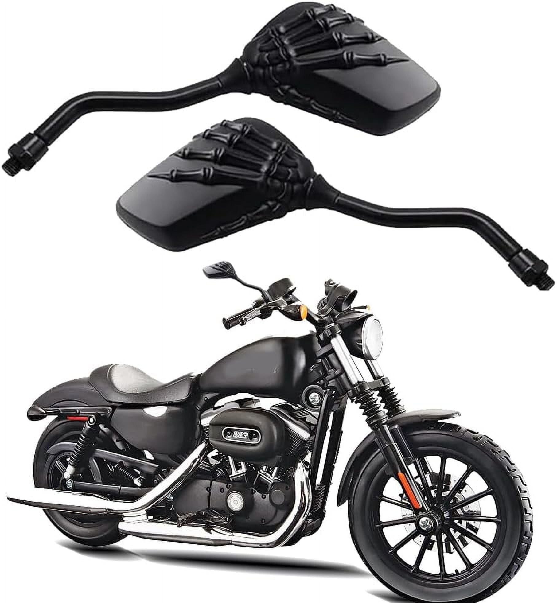 Universal Motorcycle Chrome 8mm/10mm Skull Skeleton Hands Side Rear ...