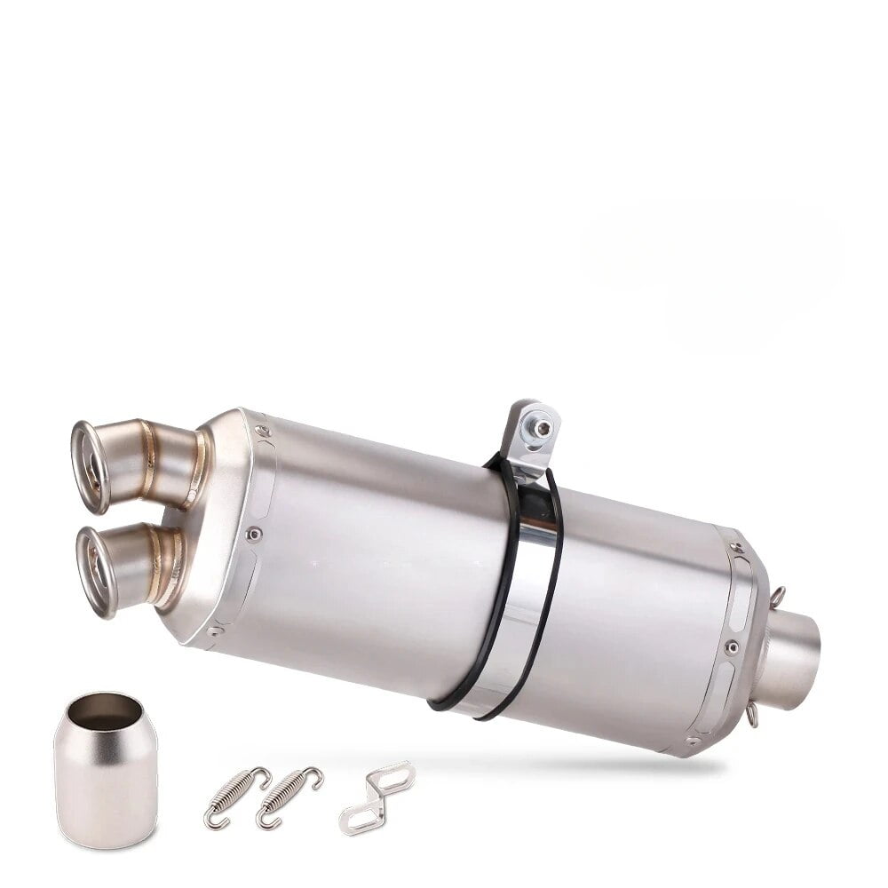 Universal Motorcycle Double Outlet Hole Exhaust Carbon Fiber Modified ...