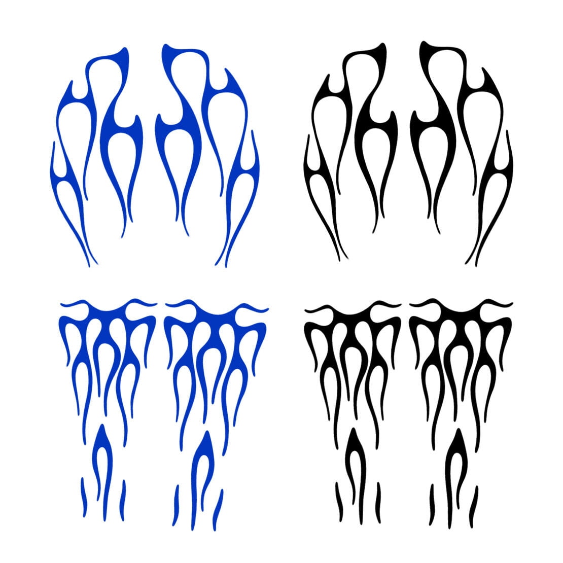 Universal Motorcycle Ghost Flame Set Tank and Fender Decal Vinyl ...