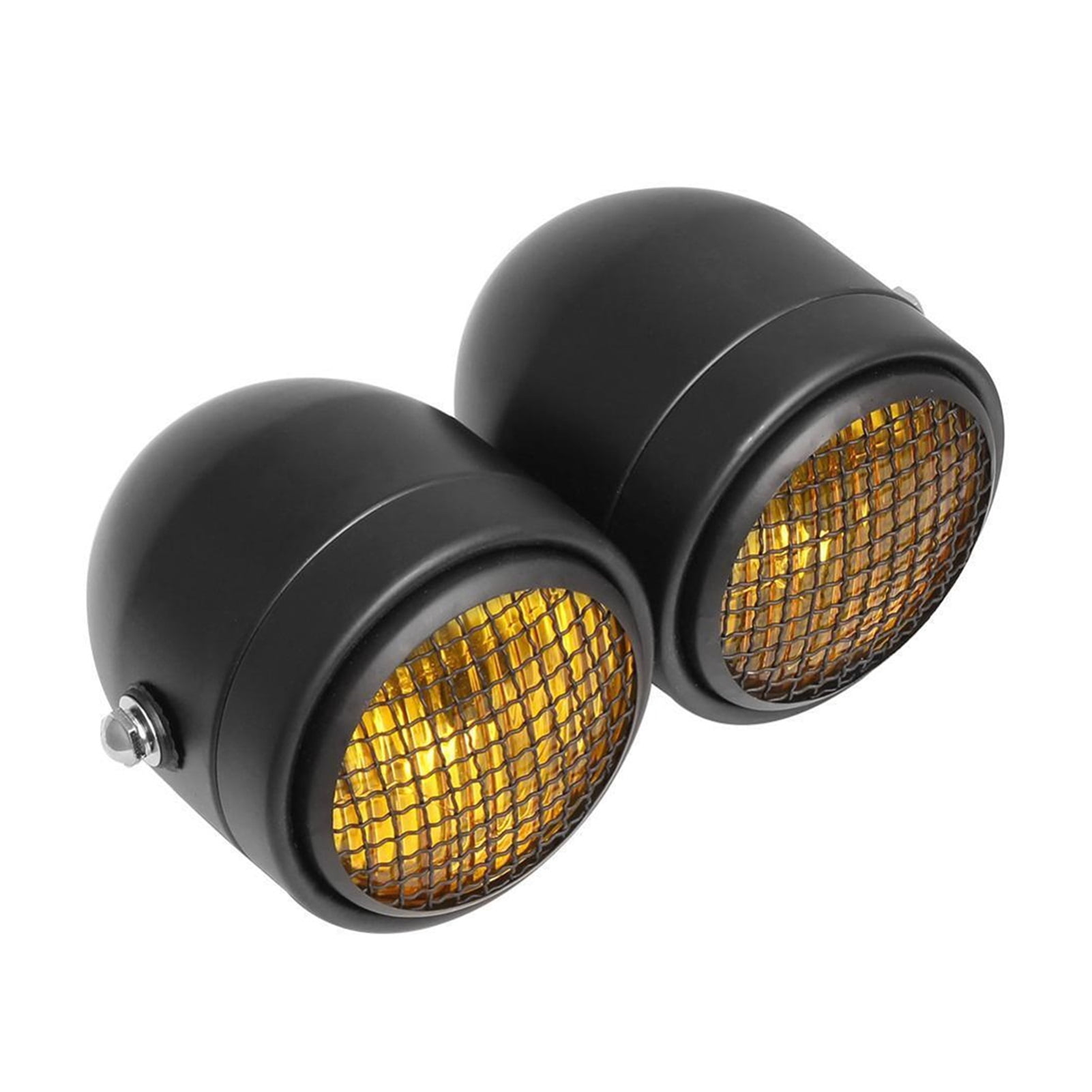 Universal Motorcycle Headlight Dual Led Twin Double Headlamp Halogen H4 ...