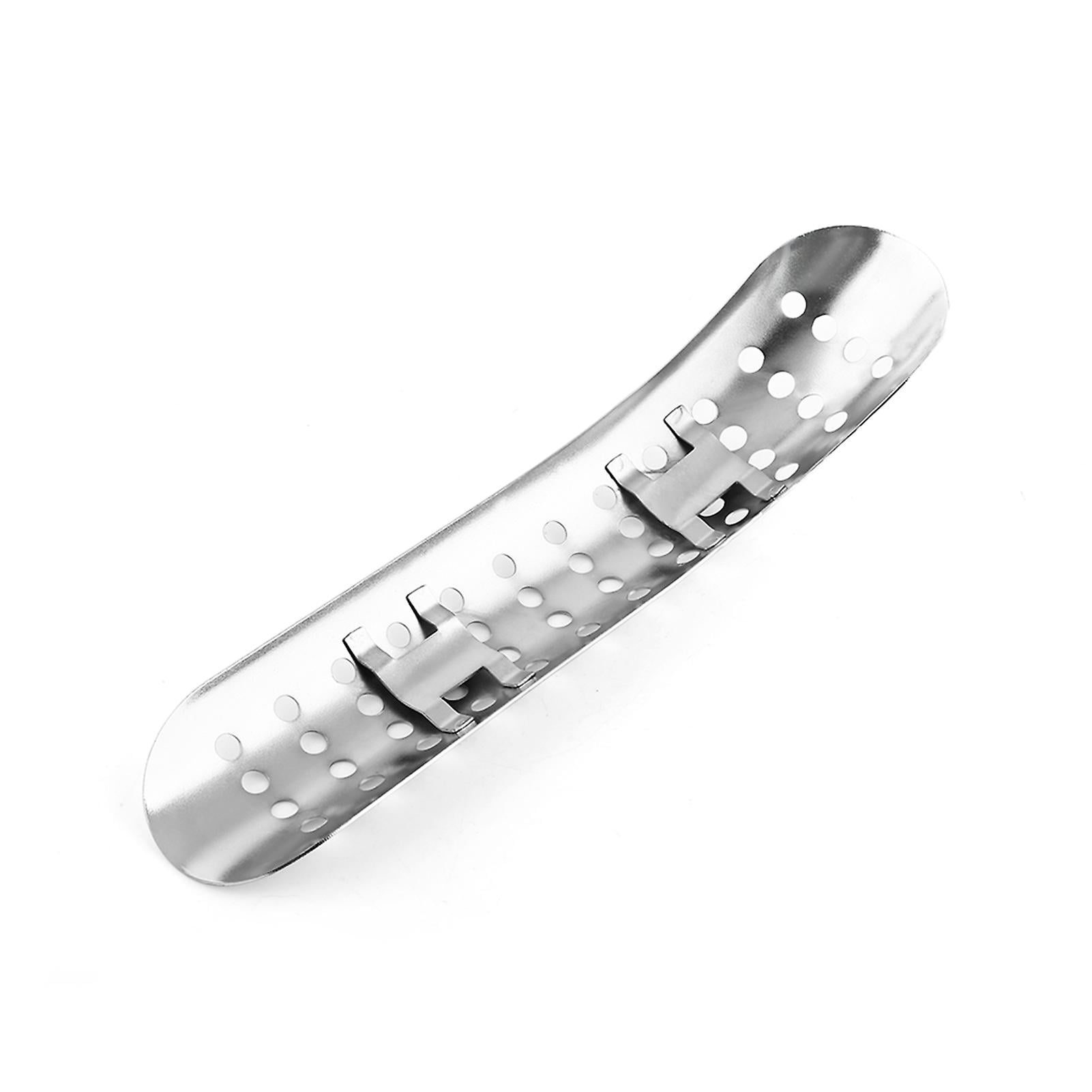 Universal Motorcycle Hole Heat Shield Curve Exhaust Pipe Cover Silver ...
