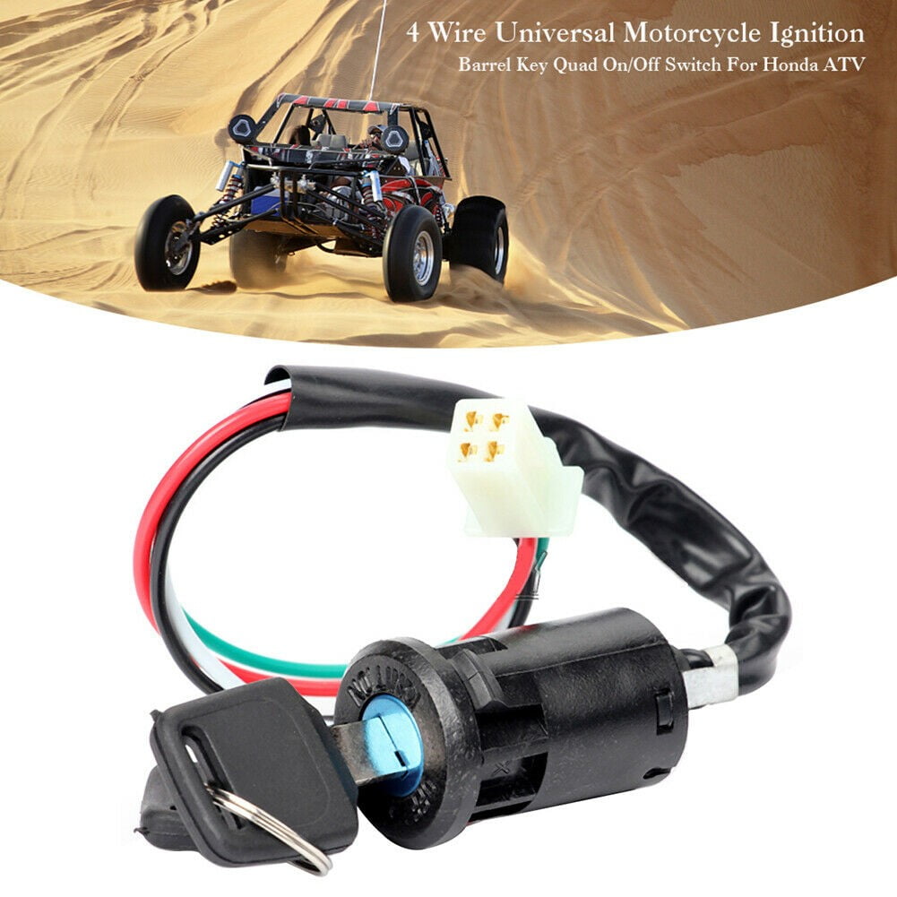 Universal Motorcycle Ignition Barrel Switch 2 Key 4 Wire For ATV Quad ...