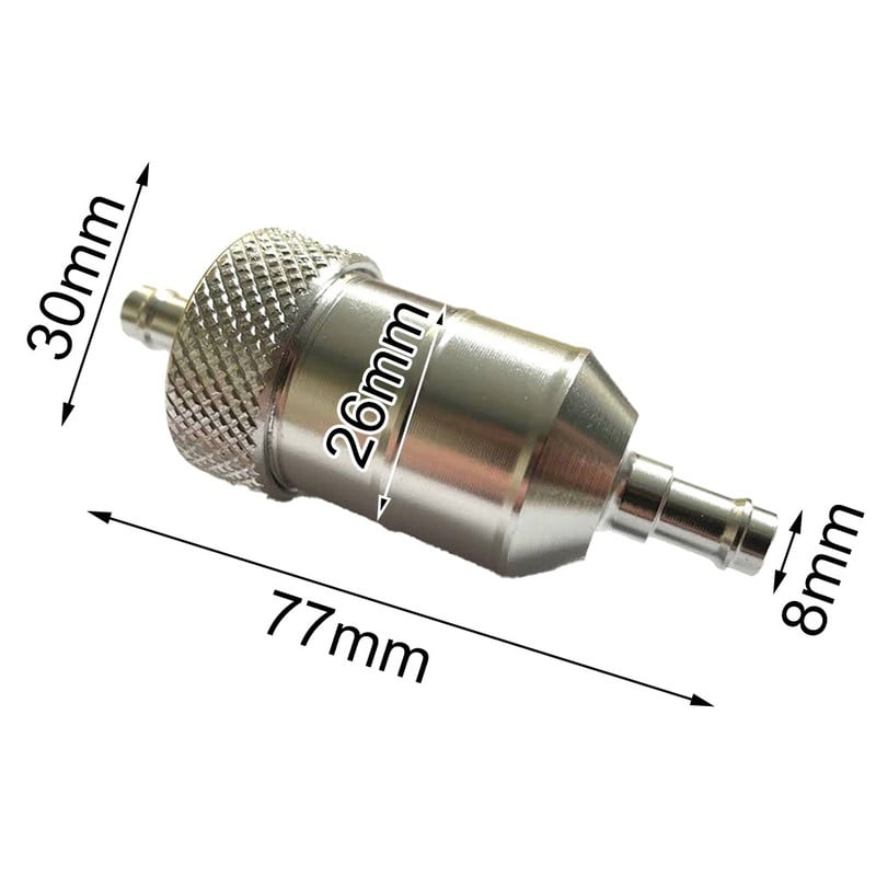 Universal Motorcycle Inline Fuel Filter 8mm Aluminium Alloy 5/16 Inlet ...
