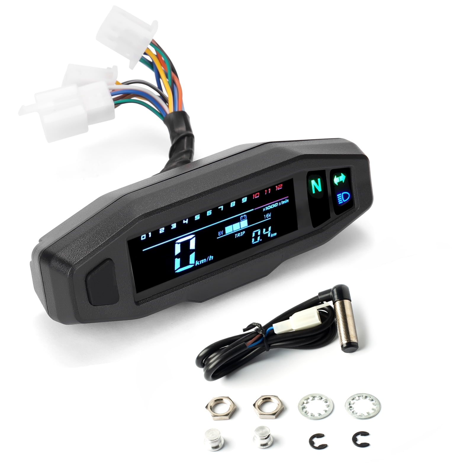Universal Motorcycle LCD Digital Speedometer Meter - Digital Odometer ...