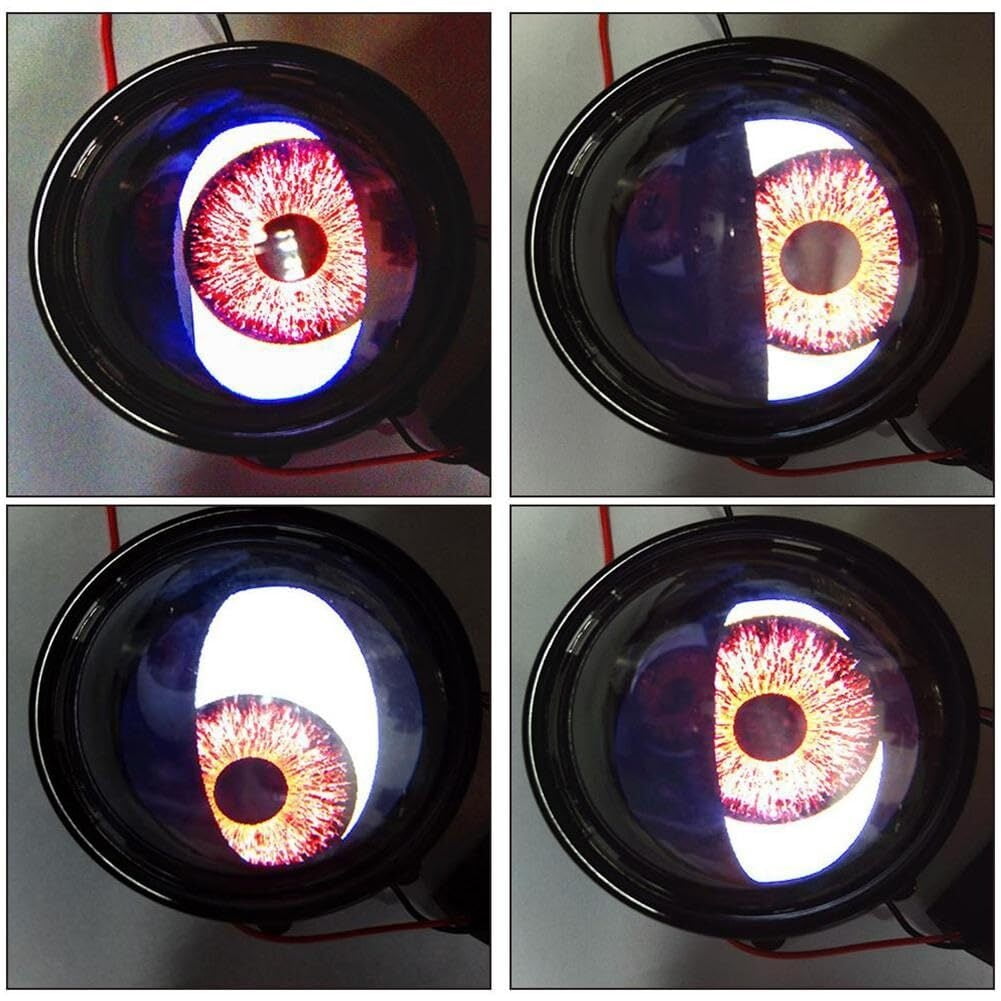 Universal Motorcycle LED Demon Eye Light Dynamic 3 Inch Devil Eyes Lens ...