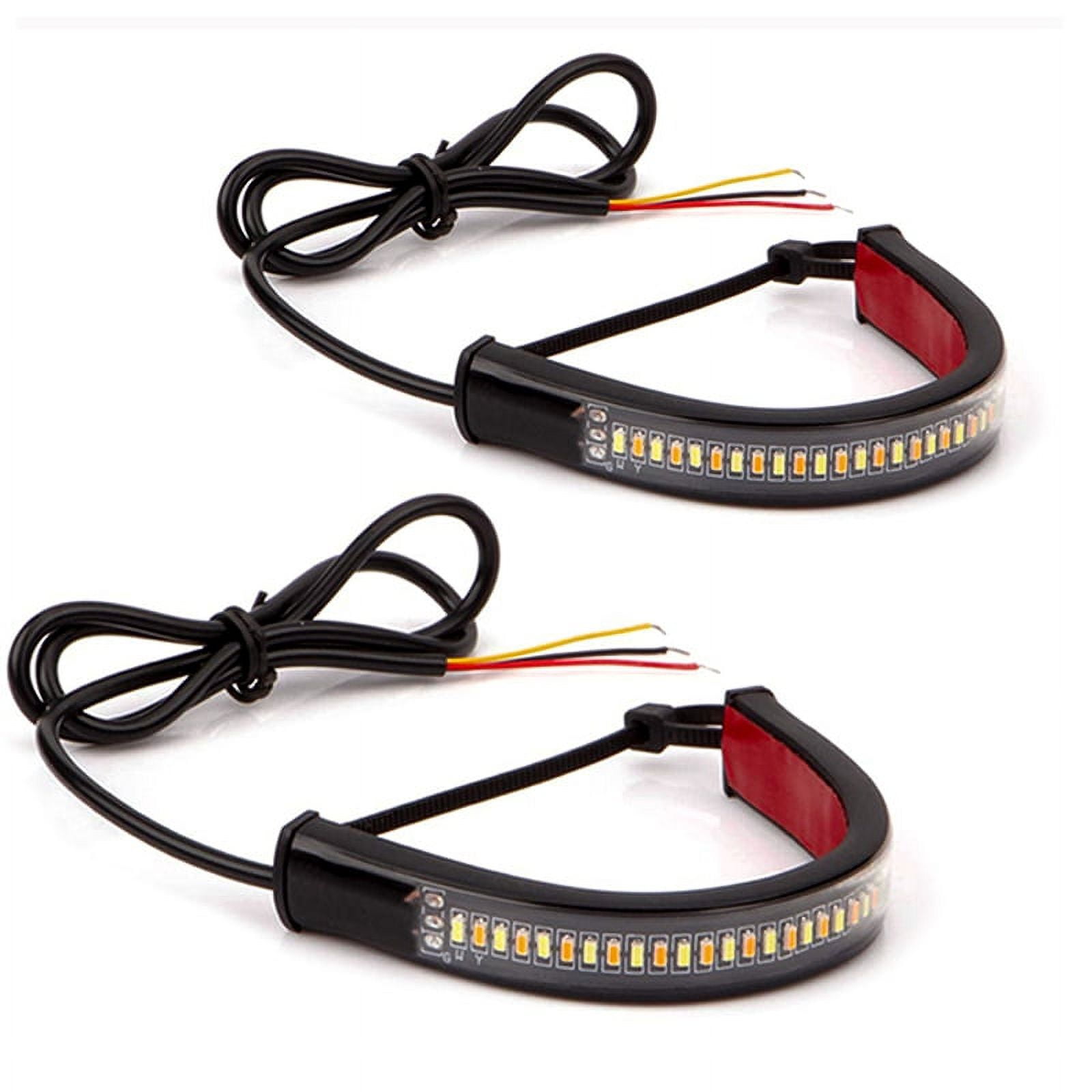 Universal Motorcycle LED Strip Lights with Tail Brake Stop Turn Signal ...