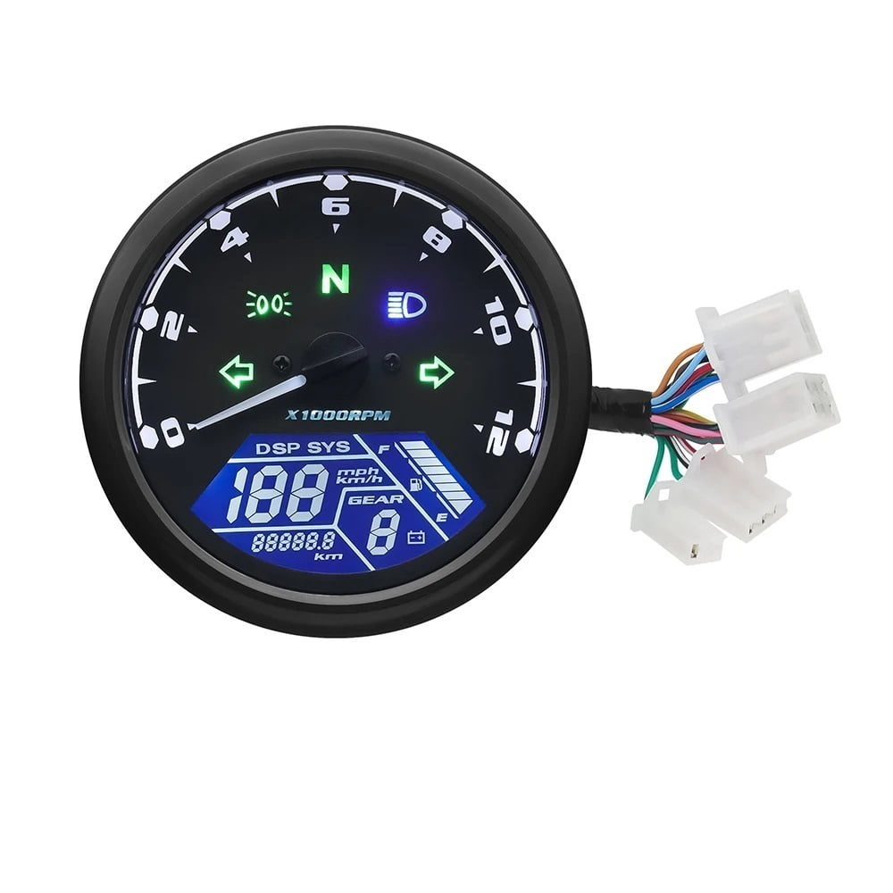 Universal Motorcycle Meter Speedometer Digital Odometer with Gear ...