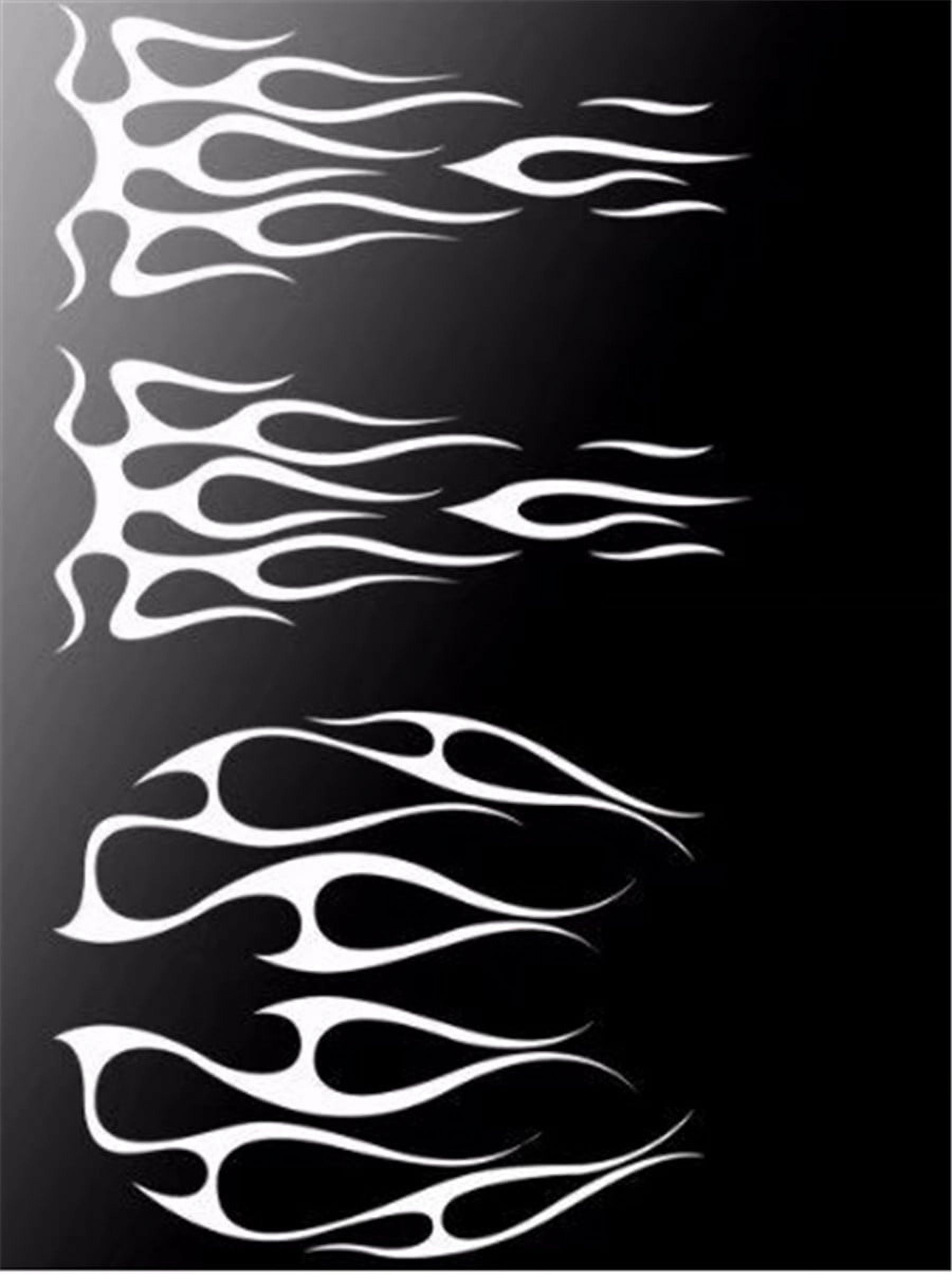 Universal Motorcycle Motorbike White Flame Gas Tank& Fender Decals ...